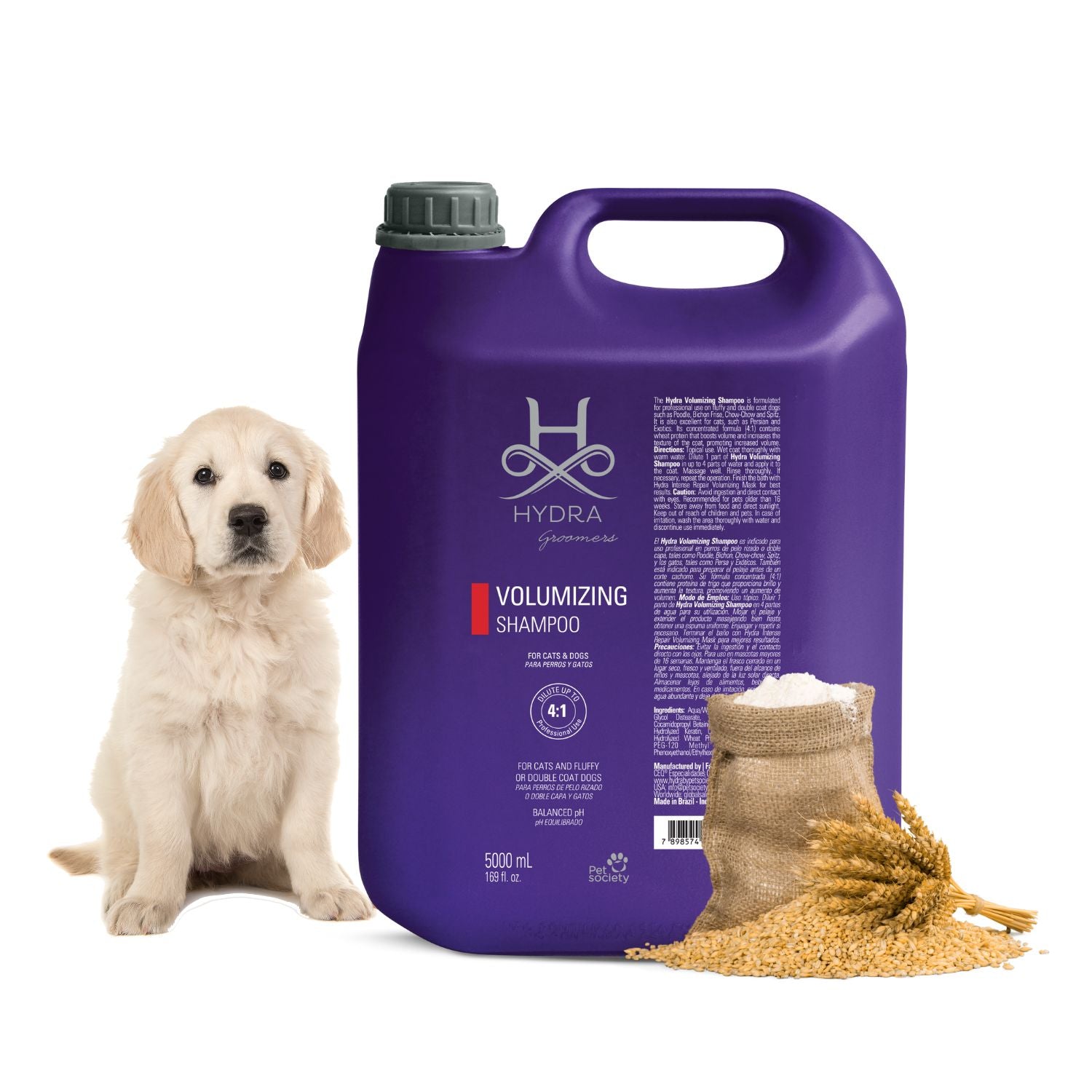 Hydra Professional voluminizing Shampoo For Pets, 5 liter – ABK Grooming