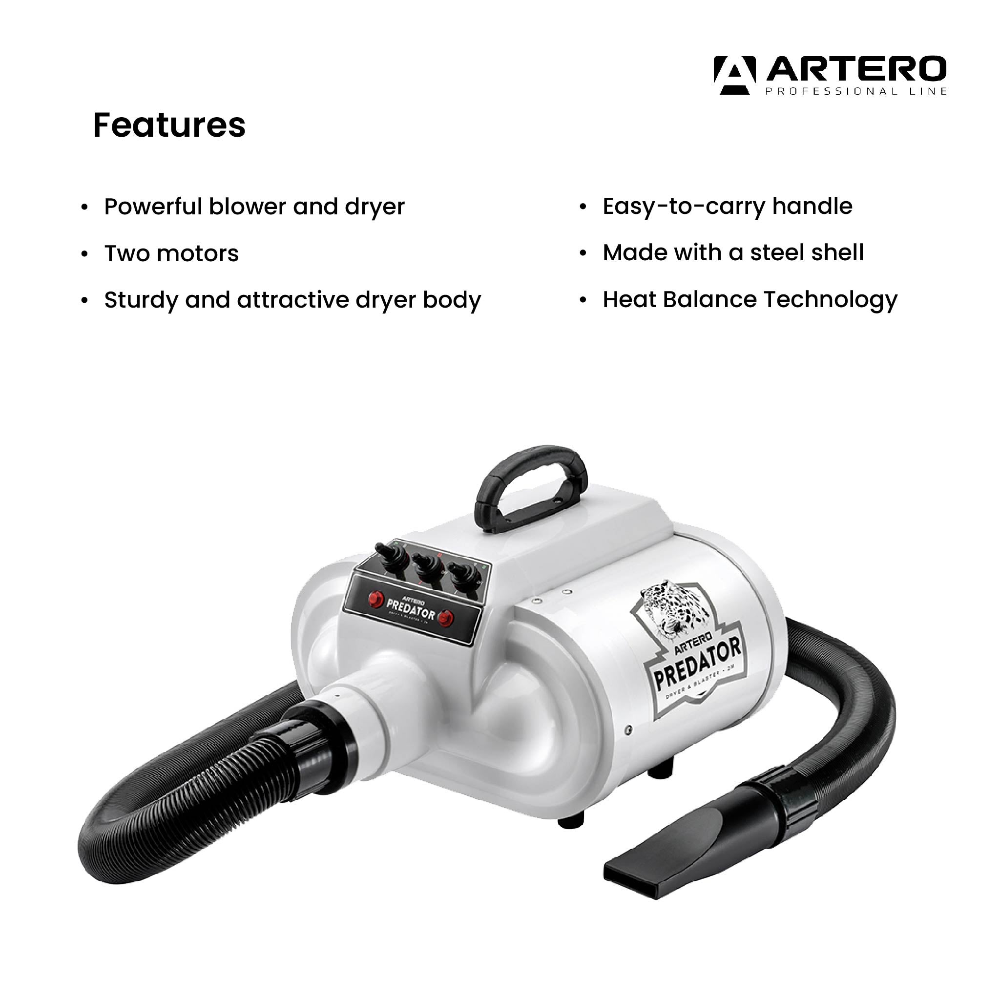Artero Predator Double Motor Dog Dryer 3400 W Best Professional Dryer ...
