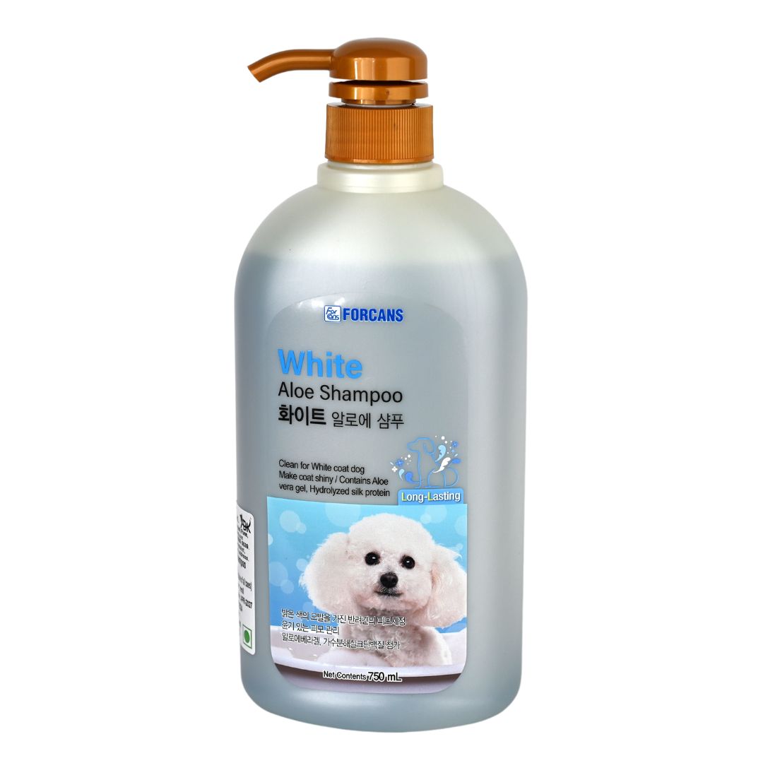 Forcans White Coat Aloe Pet Shampoo - Brighten & Soothe Your Pet's Coat ...